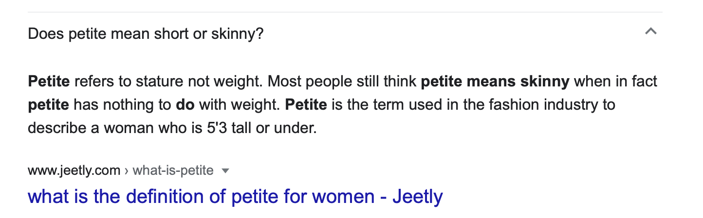 What exactly does petite mean? - The Spirit Diary